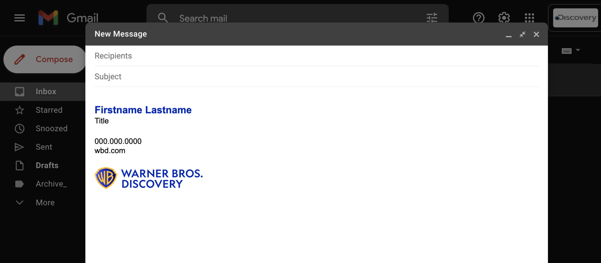 Email Signature | Warner Bros. Discovery Brand Guide